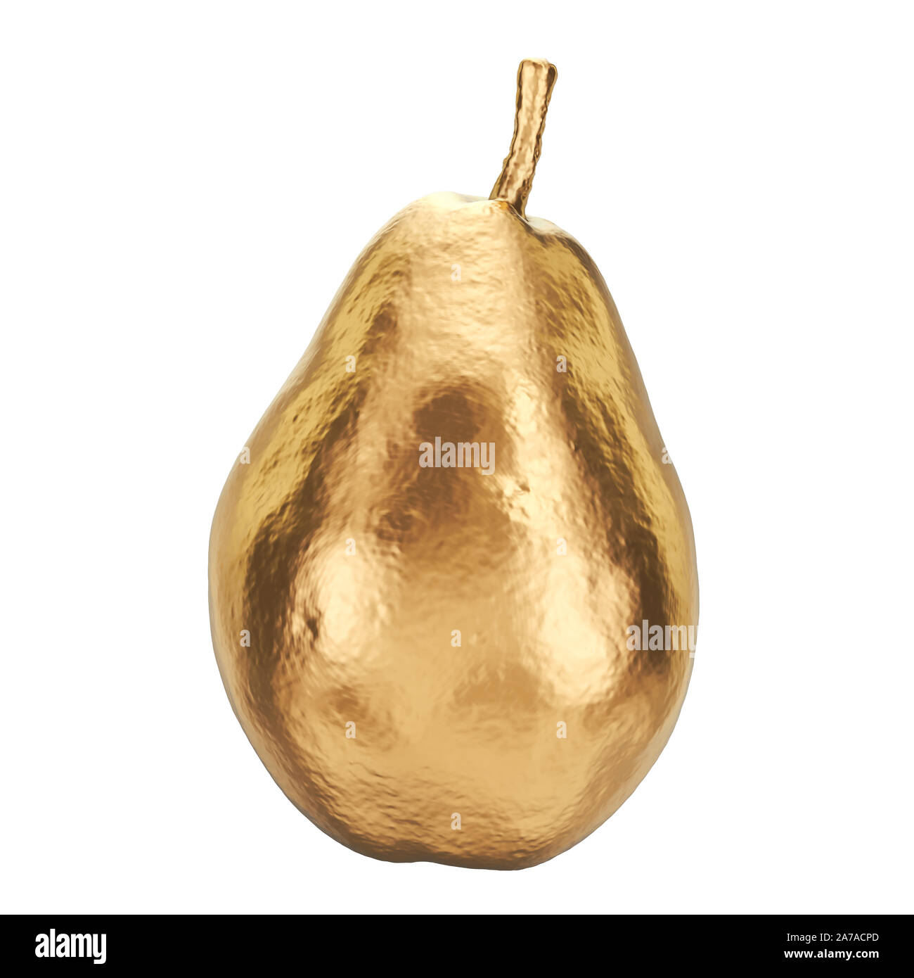 Golden pear, 3d rendering isolated on white background Stock Photo - Alamy