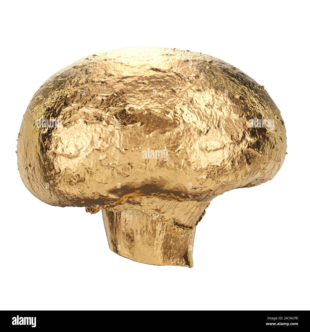 Golden mushroom, 3d rendering isolated on white background Stock Photo ...