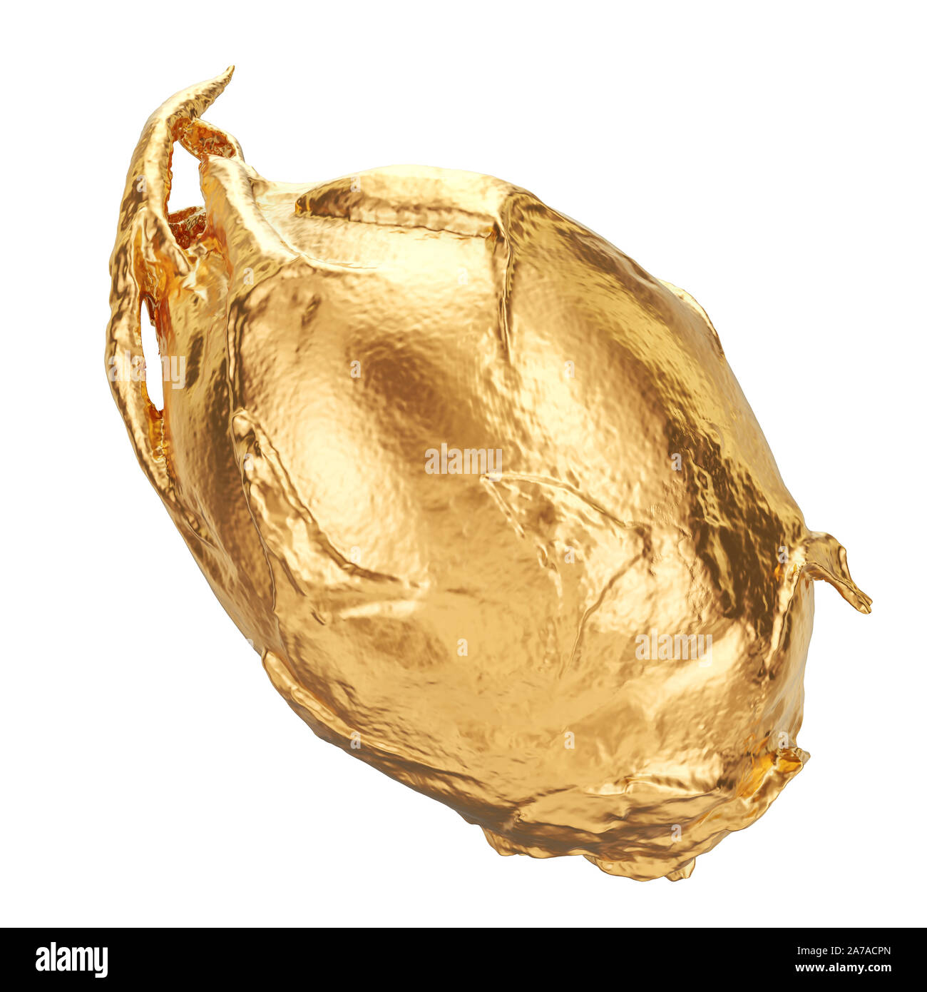 Golden pitaya or dragon fruit, 3d rendering isolated on white ...