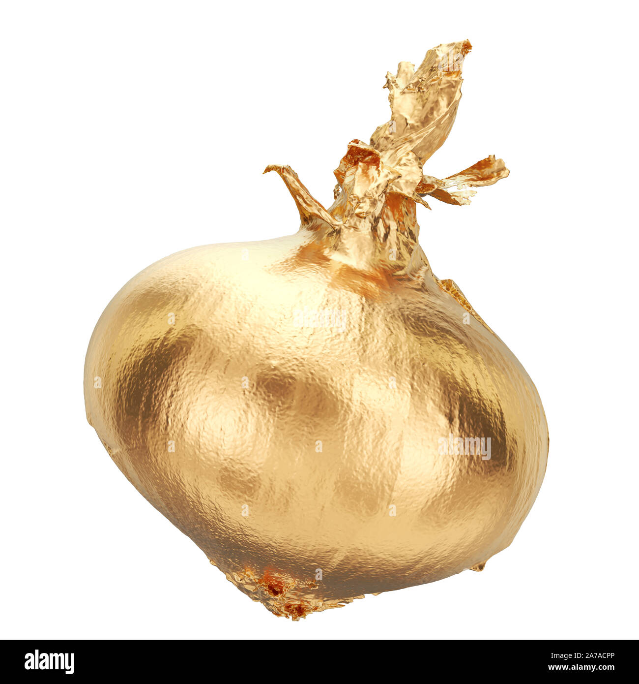 Golden onion, 3d rendering isolated on white background Stock Photo - Alamy