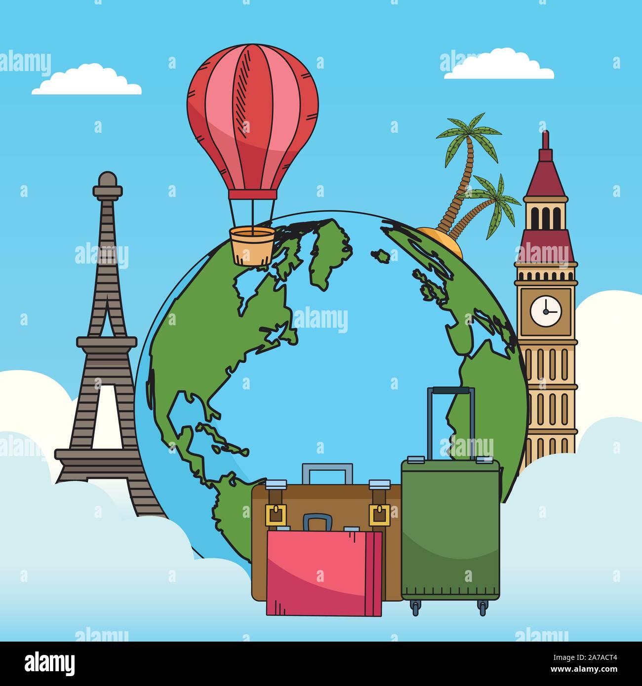 travel around the world with planet Stock Vector Image & Art - Alamy