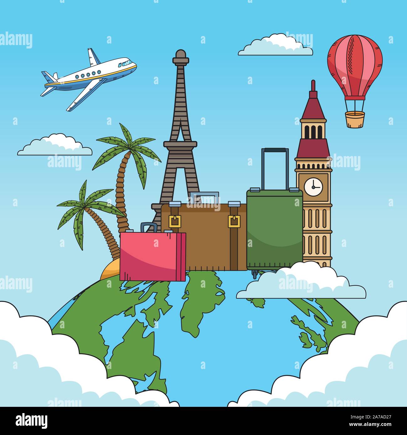 travel around the world with planet Stock Vector Image & Art - Alamy