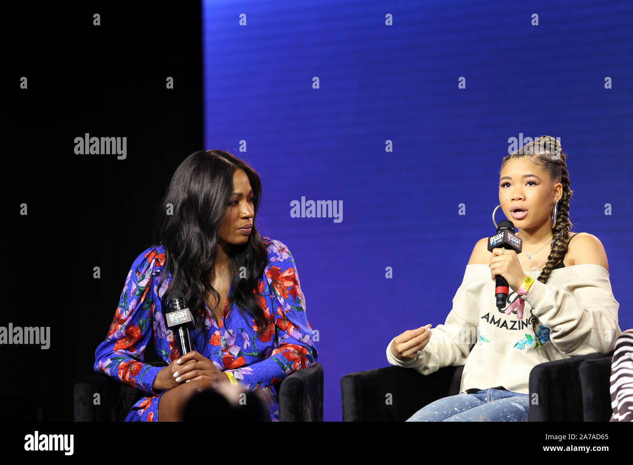 Follow Her Lead Panel with Storm Reid (r) and Cari Champion at the ...