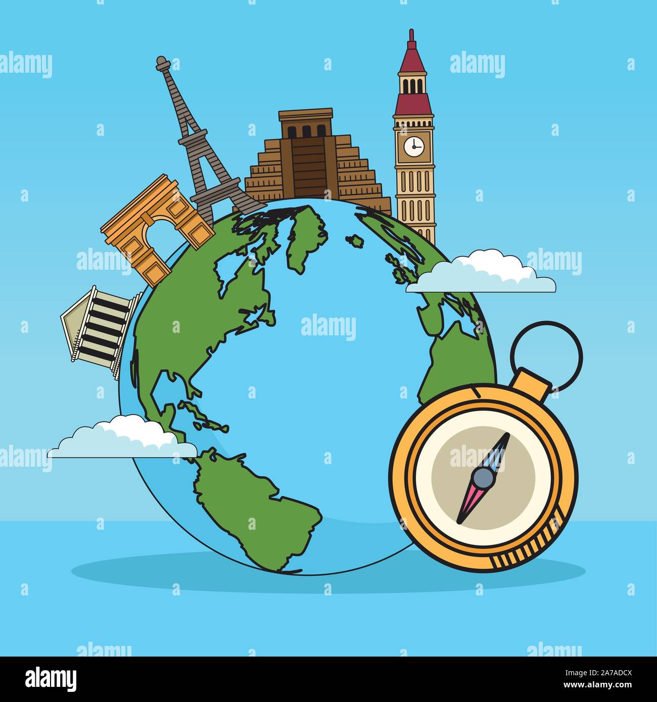 travel around the world with planet Stock Vector Image & Art - Alamy