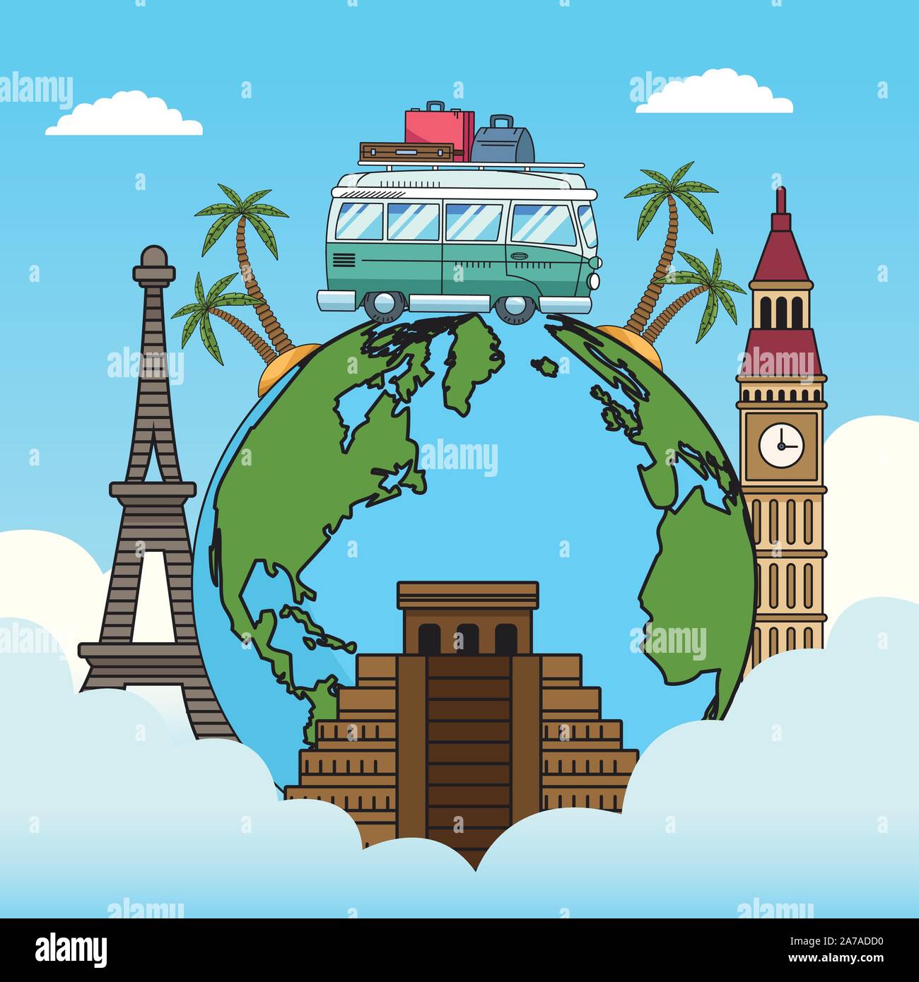 travel around the world with planet Stock Vector Image & Art - Alamy