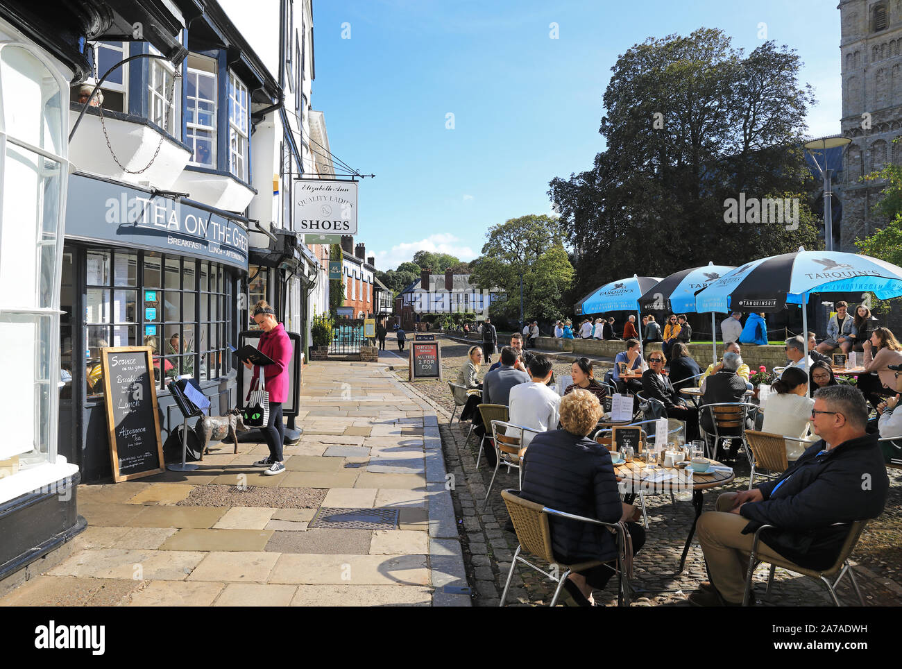 Tea on the Green coffee shop/restaurant on Cathedral Close, in historic ...