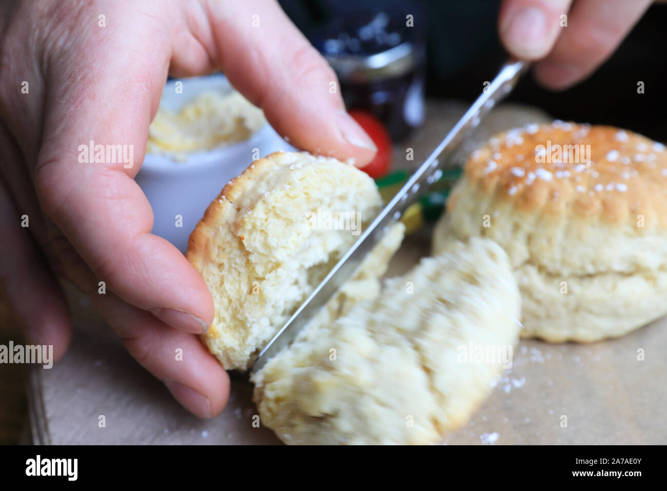 Cream tea in Devon, UK Stock Photo - Alamy