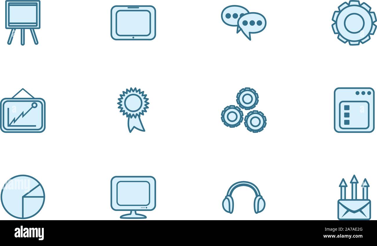 social media and technology icon set pack, High Quality variety symbols ...