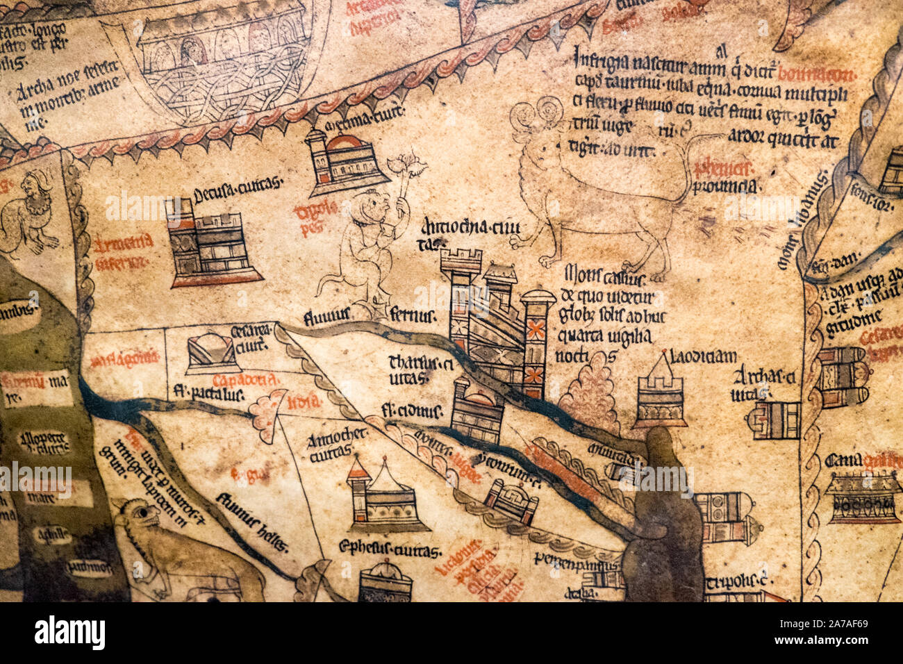 Mappa Mundi,famous,map,Hereford Cathedral,Hereford,Cathedral,county ...