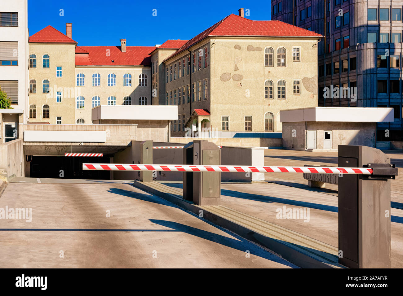 Car parking barrier hi-res stock photography and images - Alamy