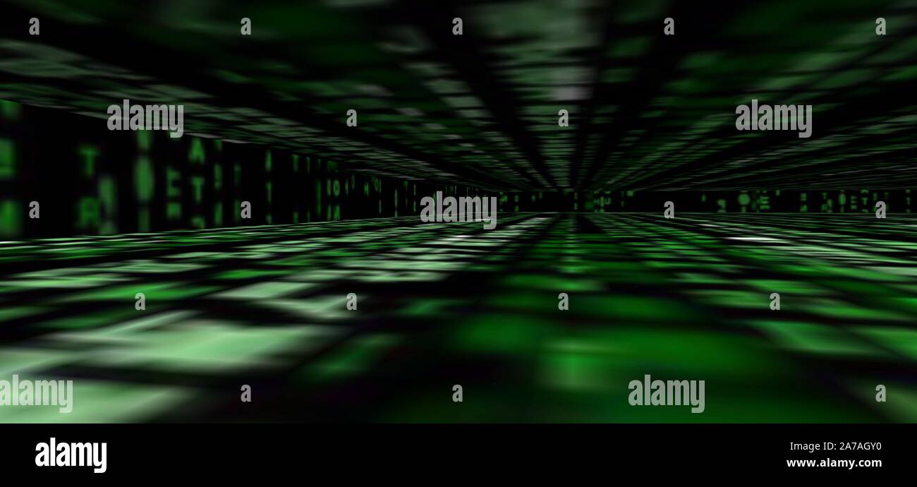 Abstract binary code green tunnel hi-res stock photography and images ...