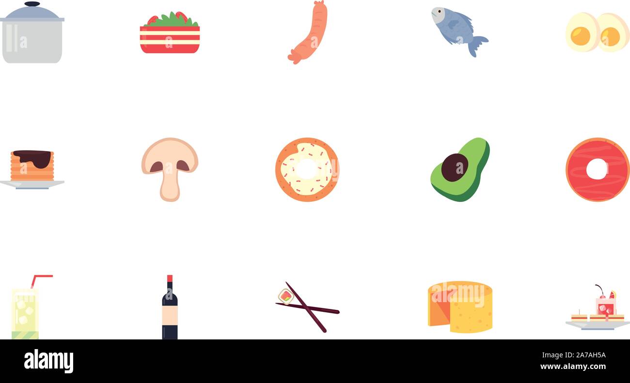 icon set pack design, food drinks eat restaurant menu dinner lunch ...
