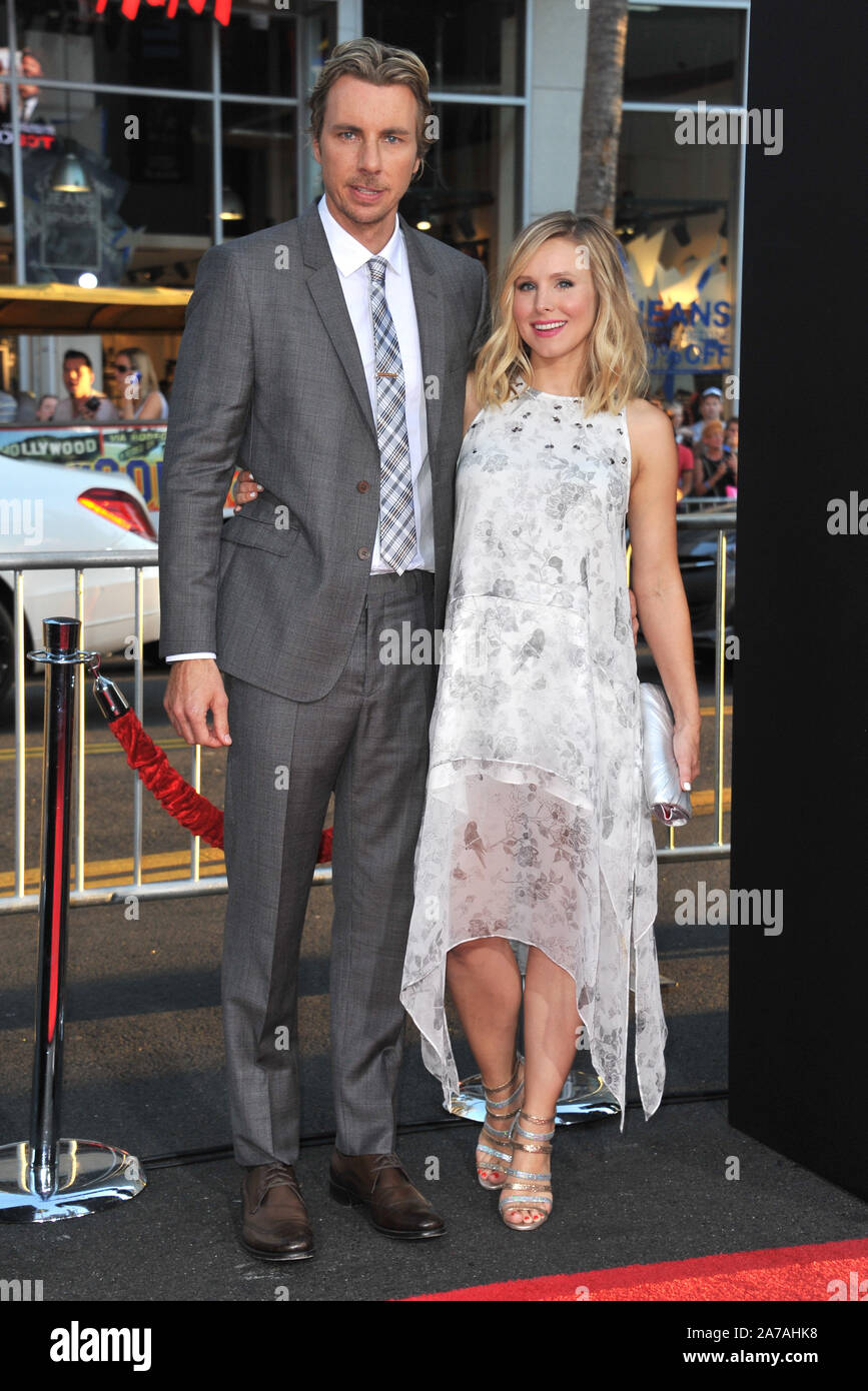 LOS ANGELES, CA - SEPTEMBER 15, 2014: Dax Shepard & wife Kristen Bell at the Los Angeles ...