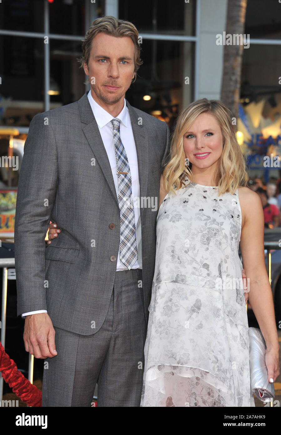 LOS ANGELES, CA - SEPTEMBER 15, 2014: Dax Shepard & wife Kristen Bell at the Los Angeles ...