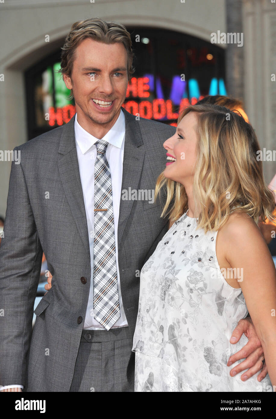 LOS ANGELES, CA - SEPTEMBER 15, 2014: Dax Shepard & wife Kristen Bell at the Los Angeles ...