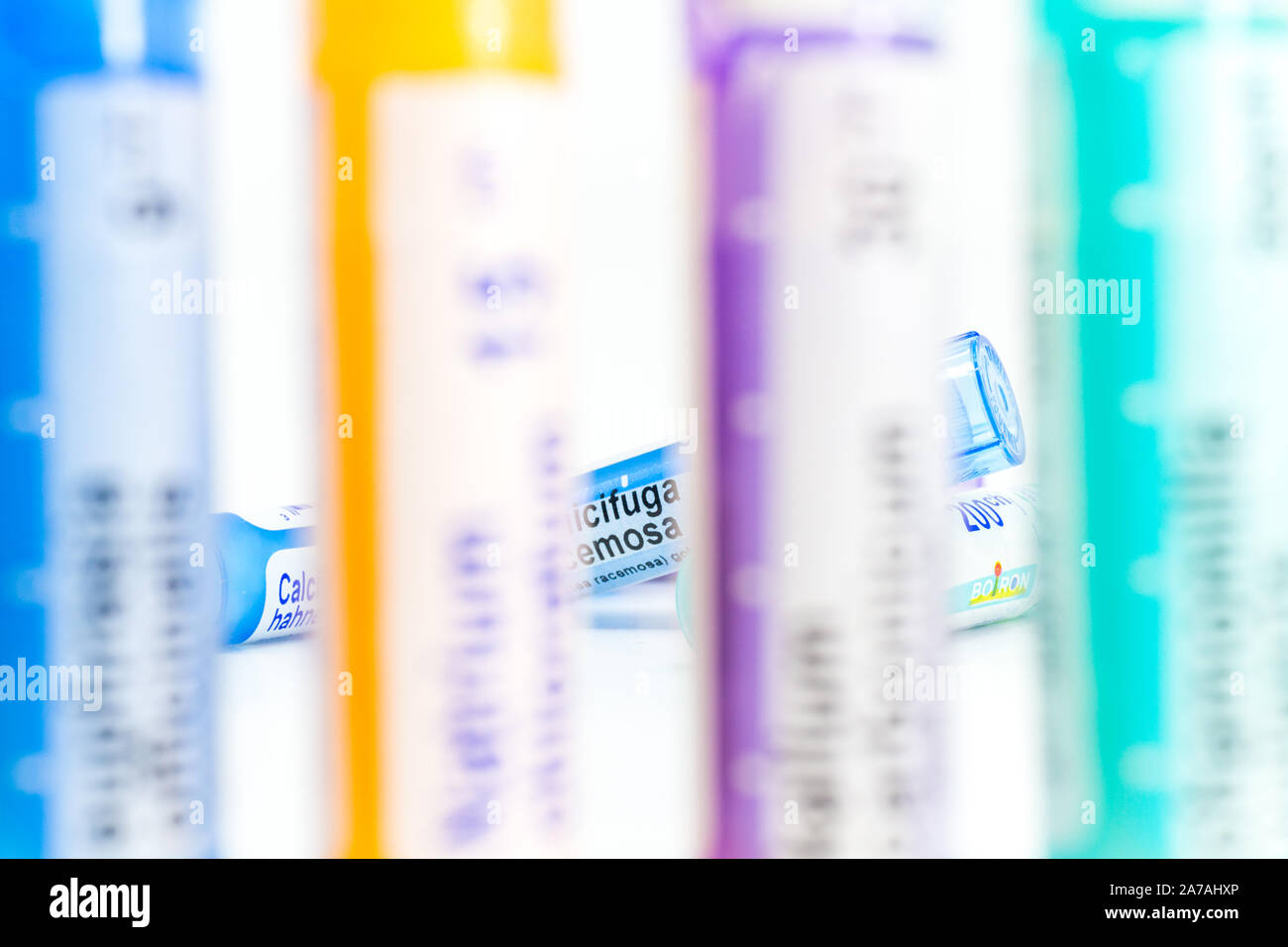 Boiron homeopathic medicine globules in plastic tubes Stock Photo - Alamy