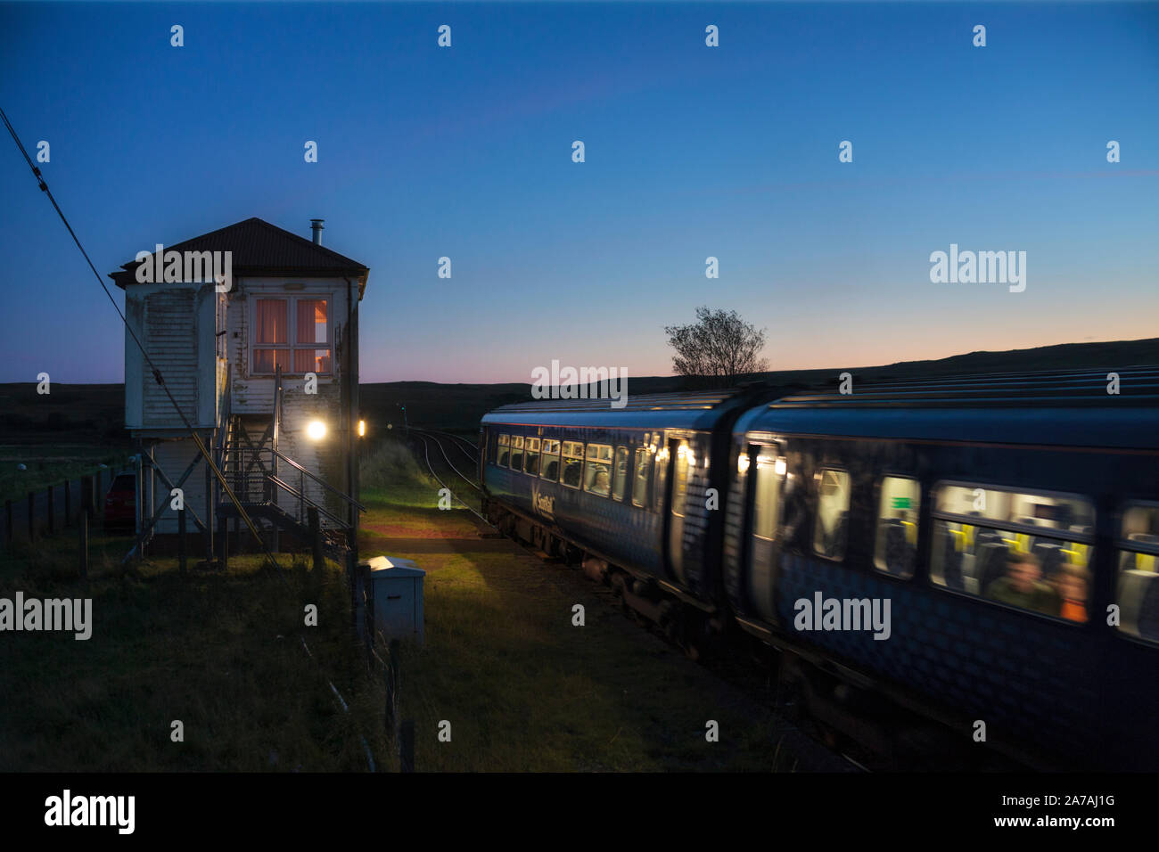 Abellio Scotrail class 156 sprinter train at Glenwhilly, Scotland ...