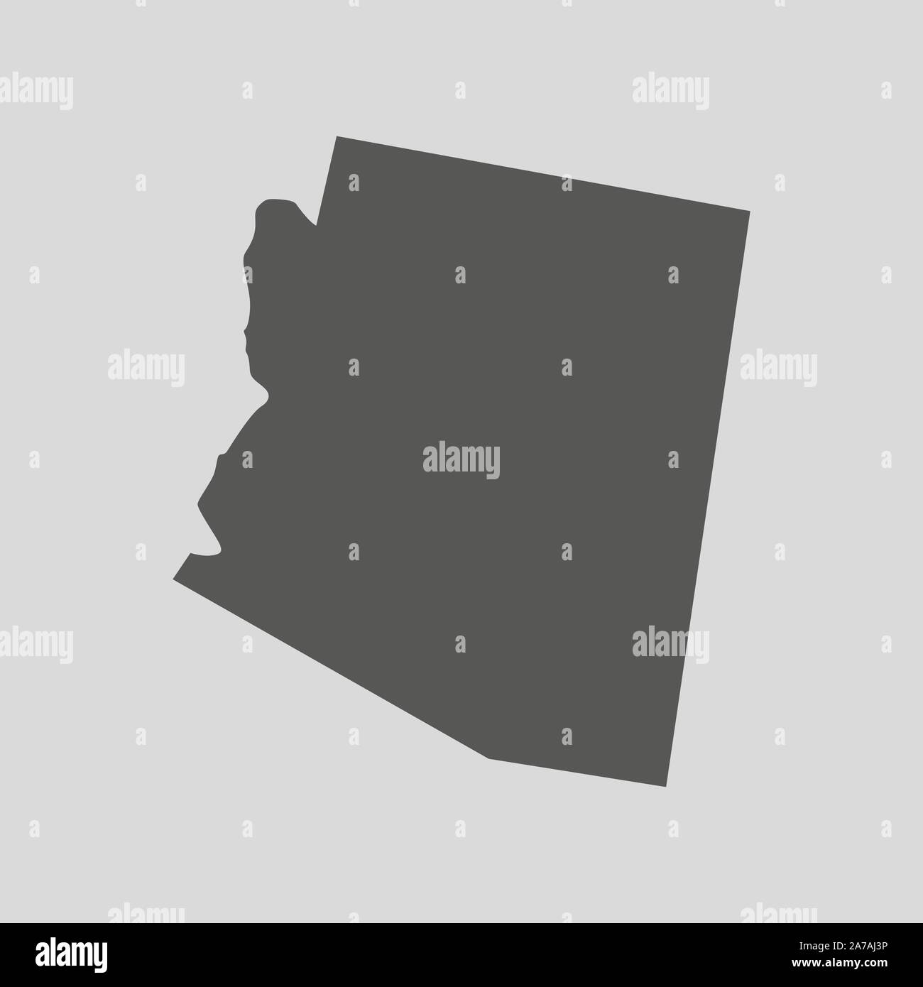 Black map of the State of Arizona - vector illustration. Simple flat ...