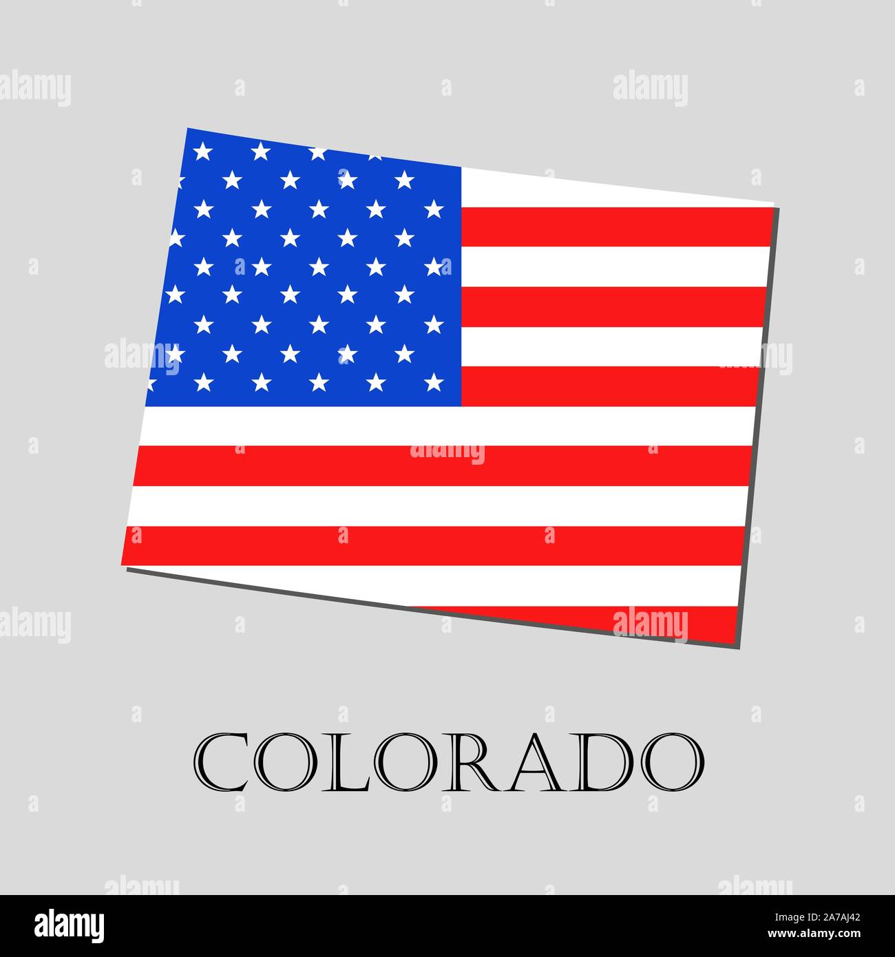 Map of the State of Colorado and American flag illustration. America ...