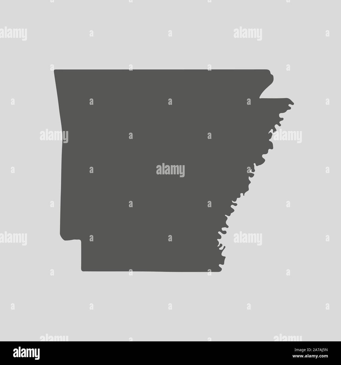 Black map of the State of Arkansas - vector illustration. Simple flat ...