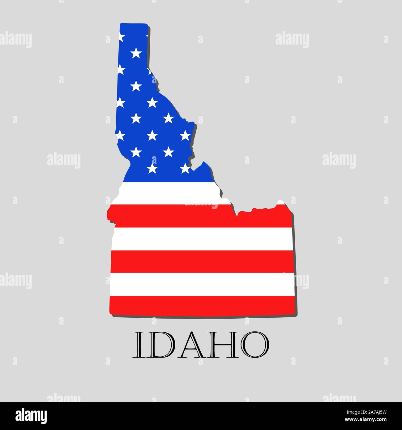 Map of the State of Idaho and American flag illustration. America Flag ...