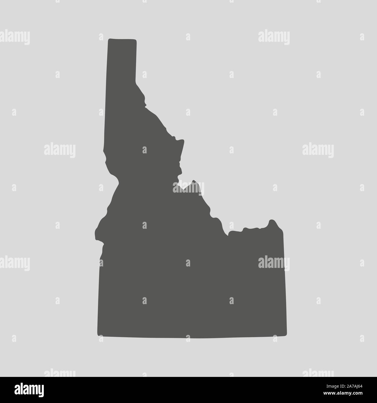 Black map of the State of Idaho - vector illustration. Simple flat map ...