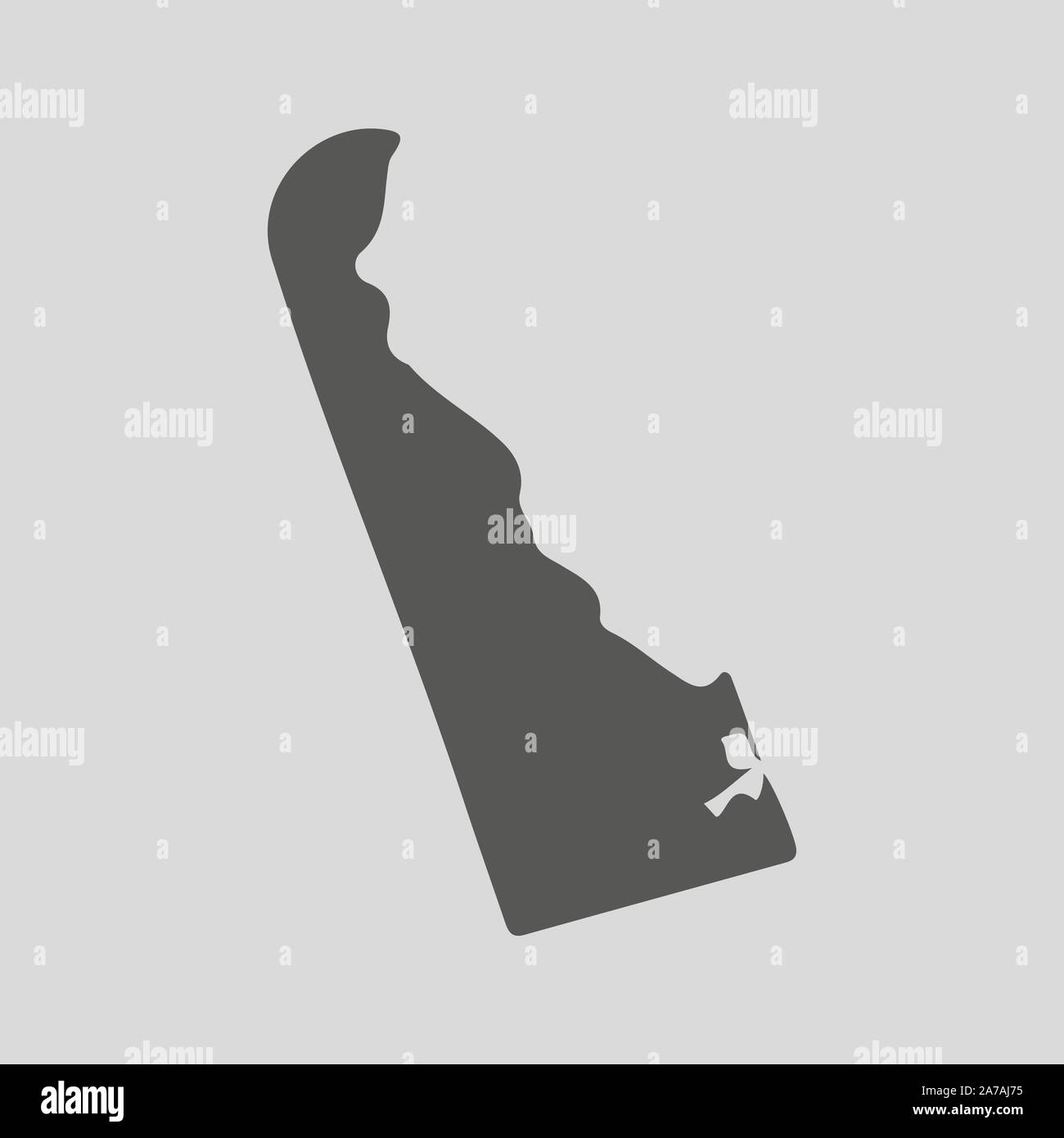 Black map of the State of Delaware - vector illustration. Simple flat ...