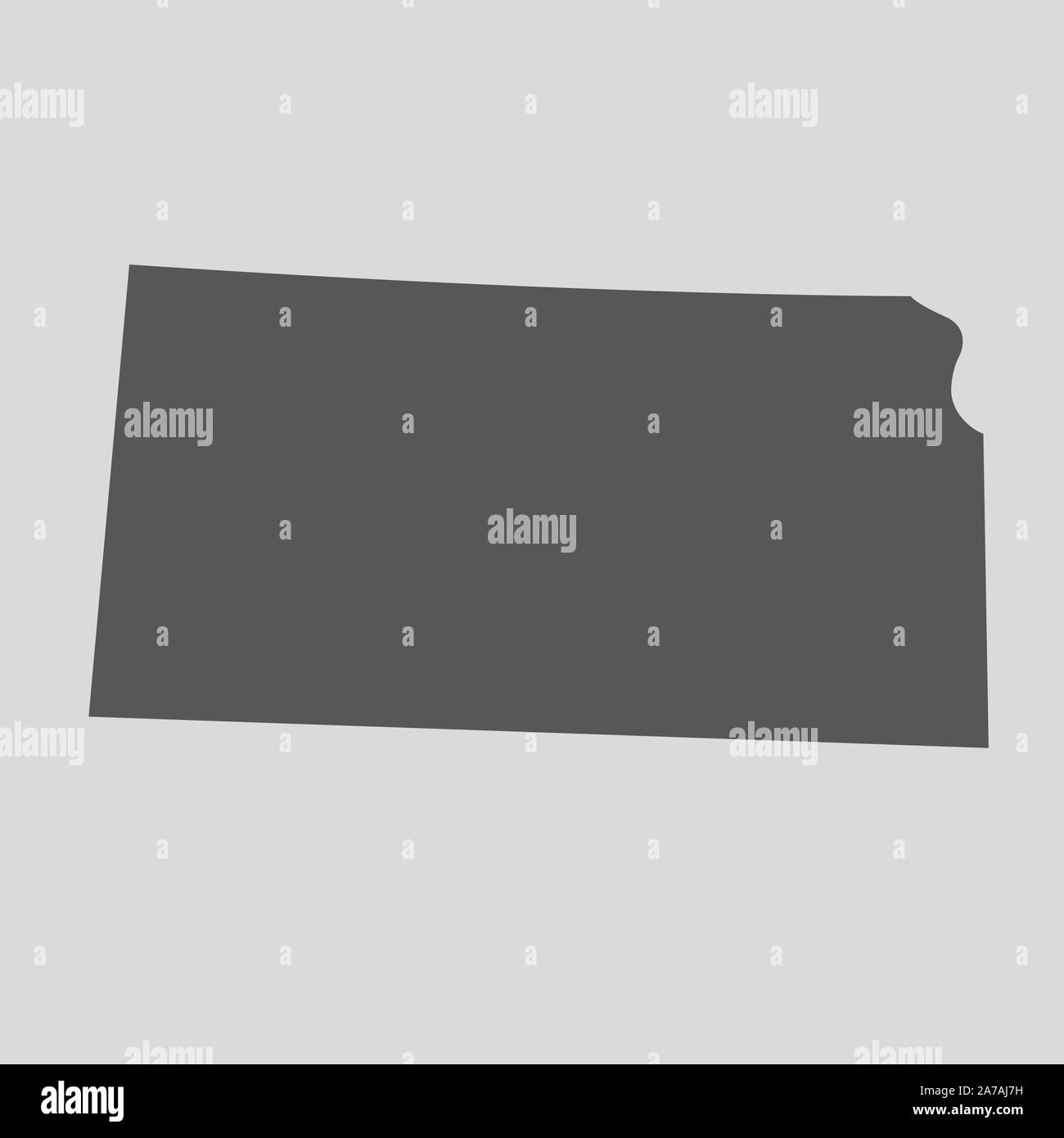 Black map of the State of Kansas - vector illustration. Simple flat map ...