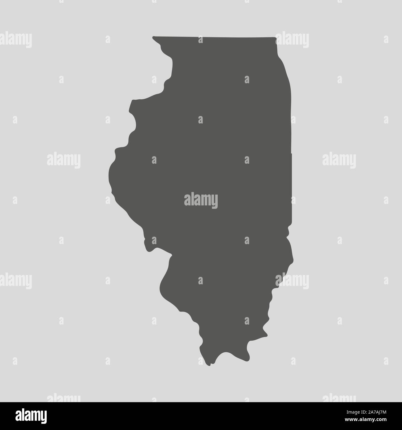 Black map of the State of Illinois - vector illustration. Simple flat ...
