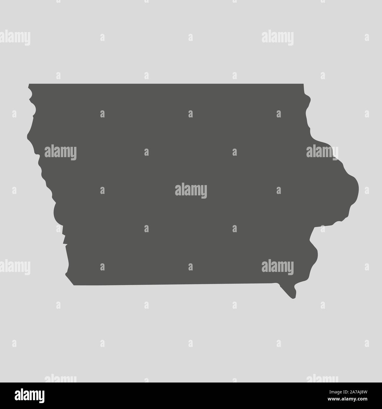 Black map of the State of Iowa - vector illustration. Simple flat map ...