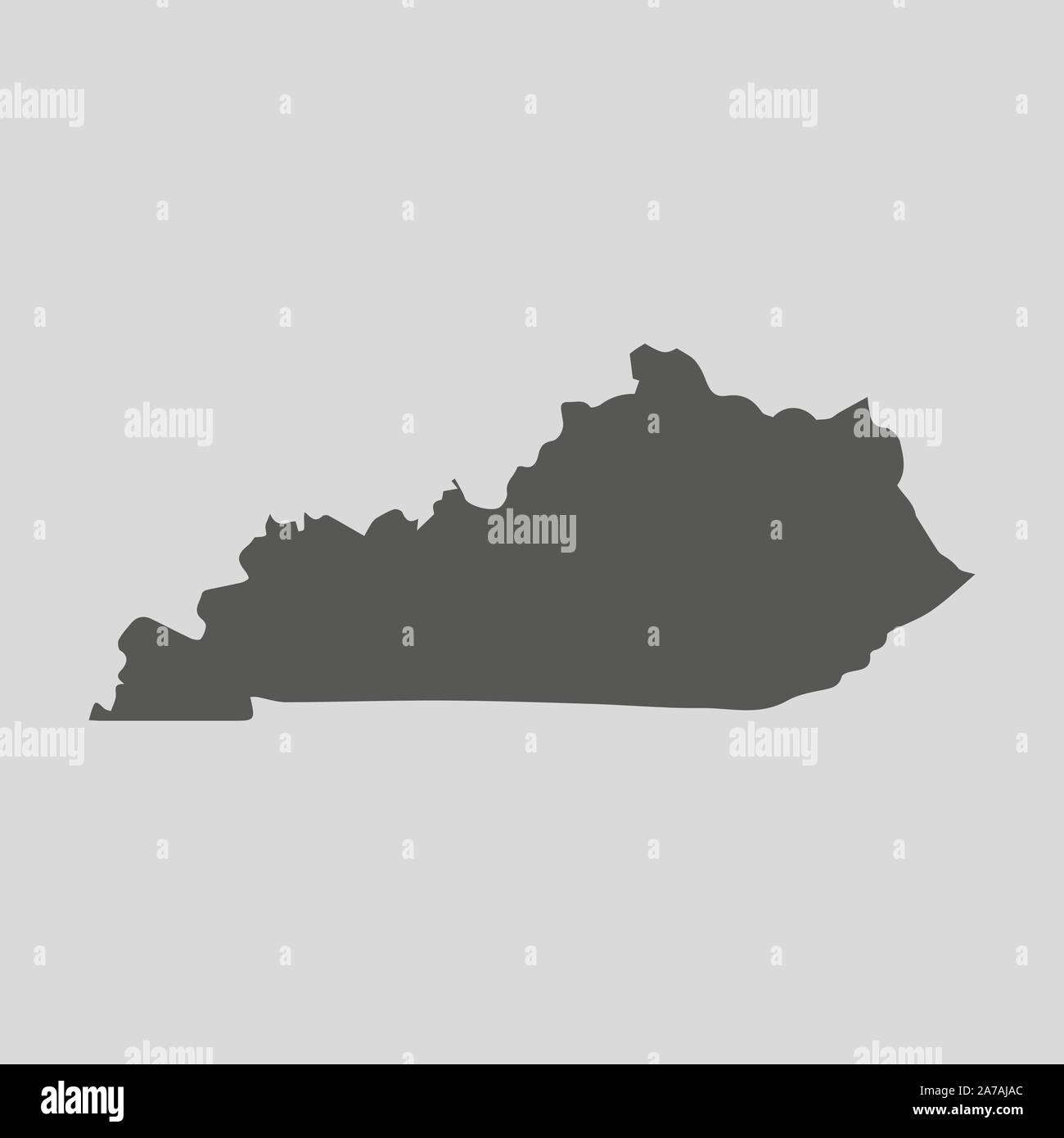 Black map of the State of Kentucky - vector illustration. Simple flat ...