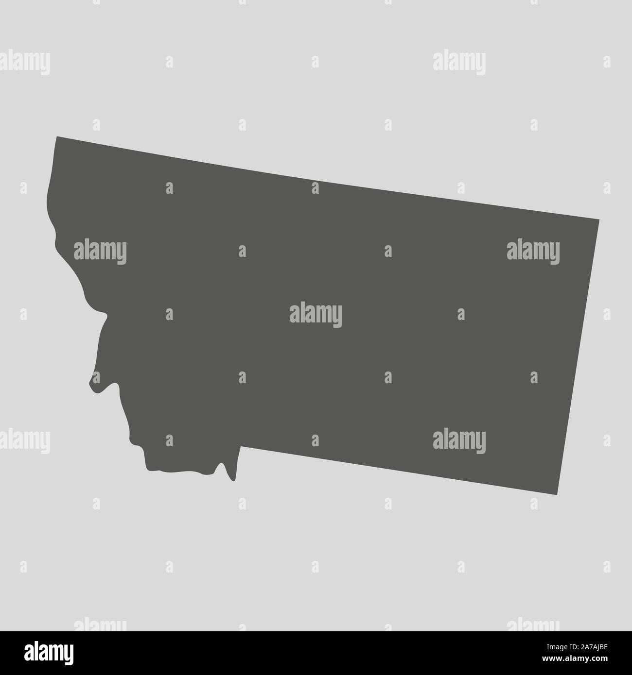 Black map of the State of Montana - vector illustration. Simple flat ...