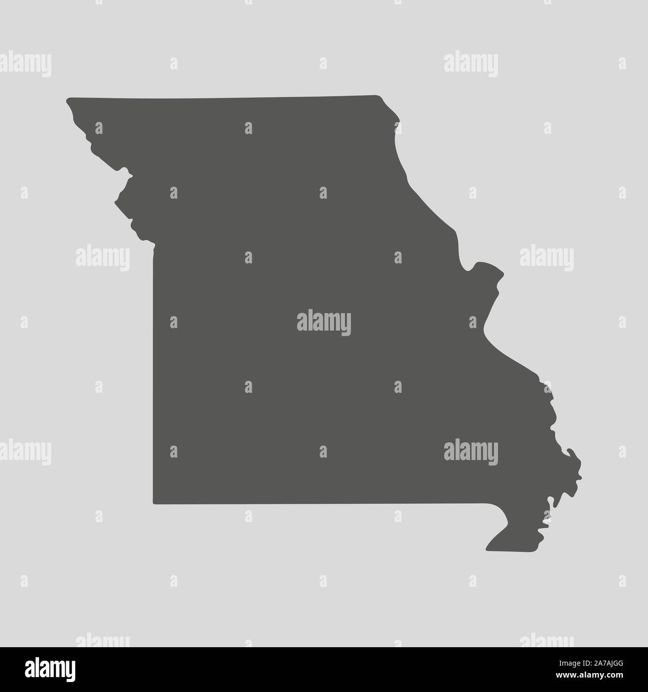 Black map of the State of Missouri - vector illustration. Simple flat ...