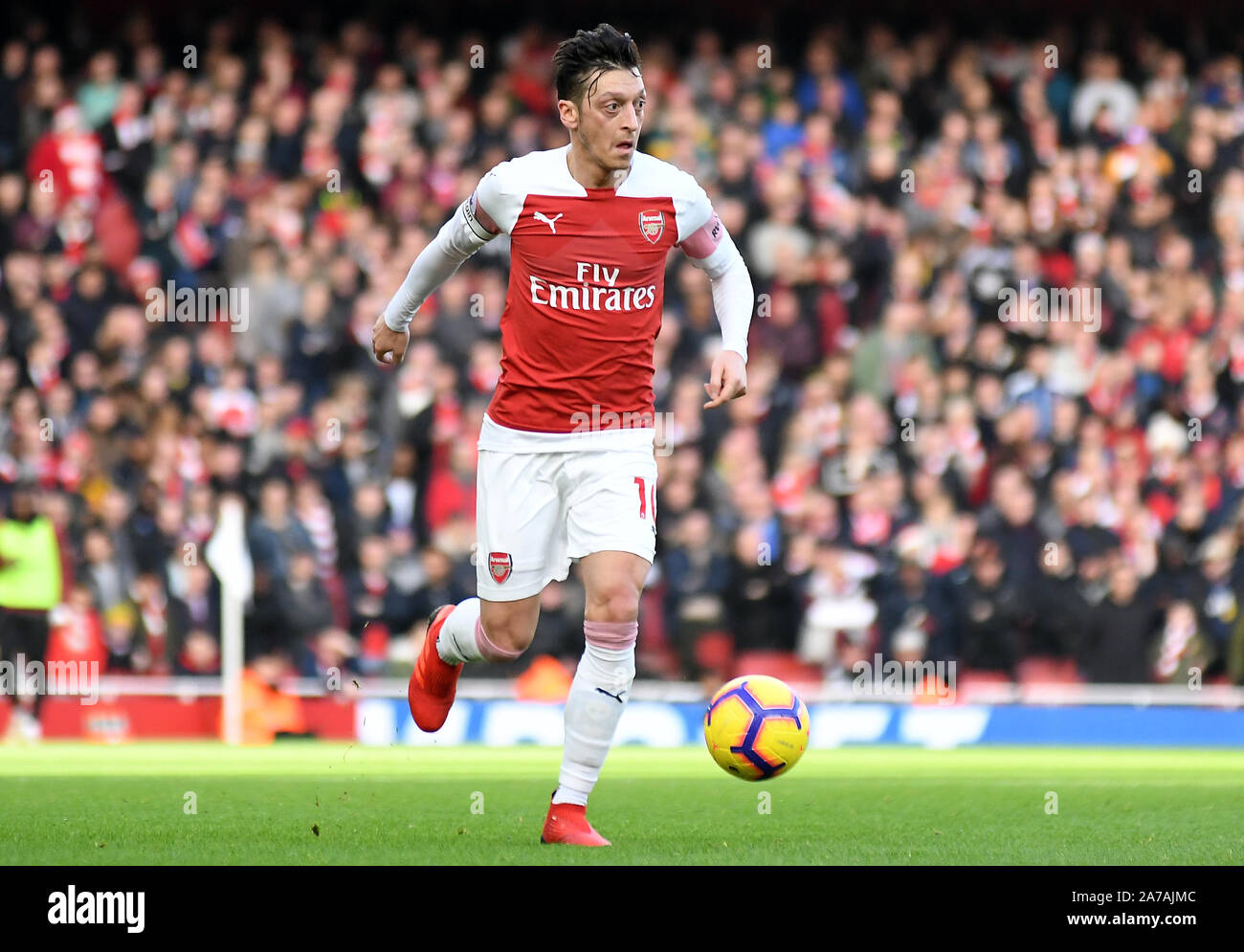 LONDON, ENGLAND - DECEMBER 22, 2018: Mesut Ozil of Arsenal pictured ...