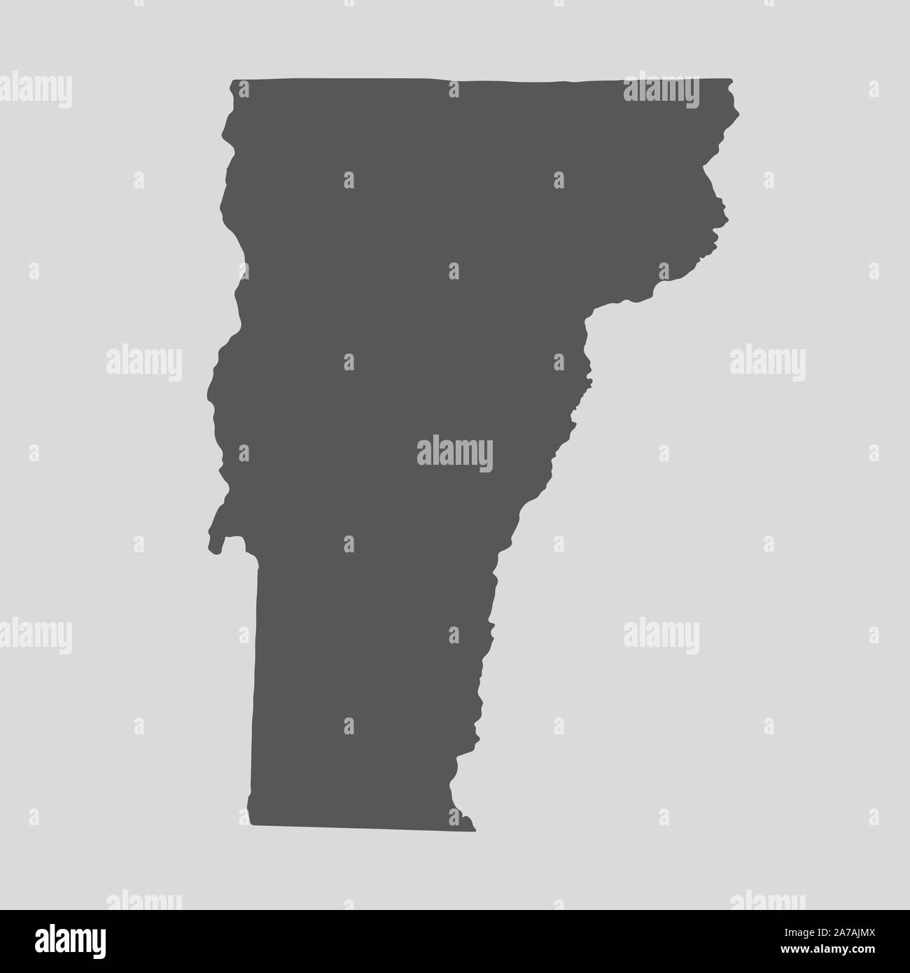 Black map of the State of Vermont - vector illustration. Simple flat ...