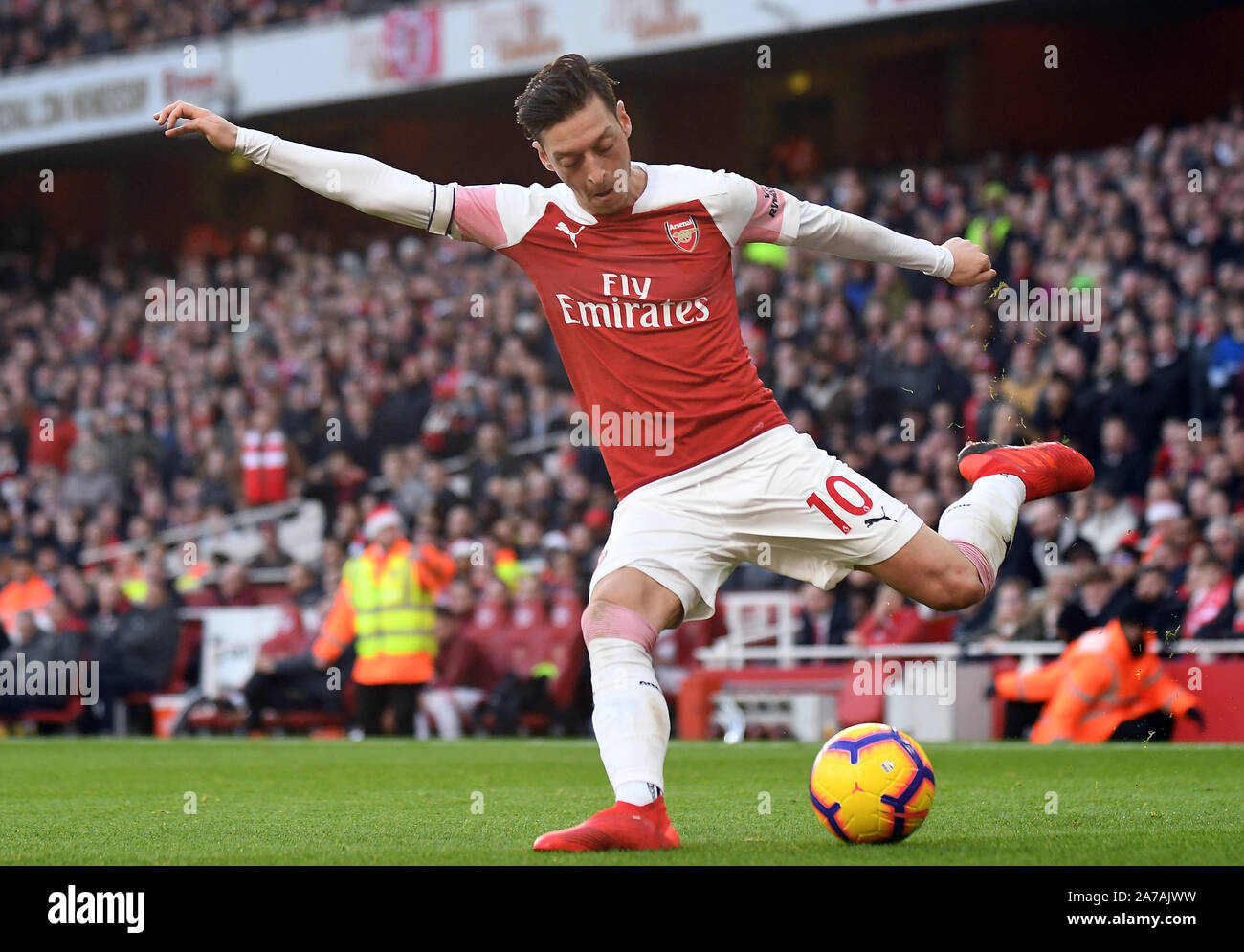 LONDON, ENGLAND - DECEMBER 22, 2018: Mesut Ozil of Arsenal pictured ...