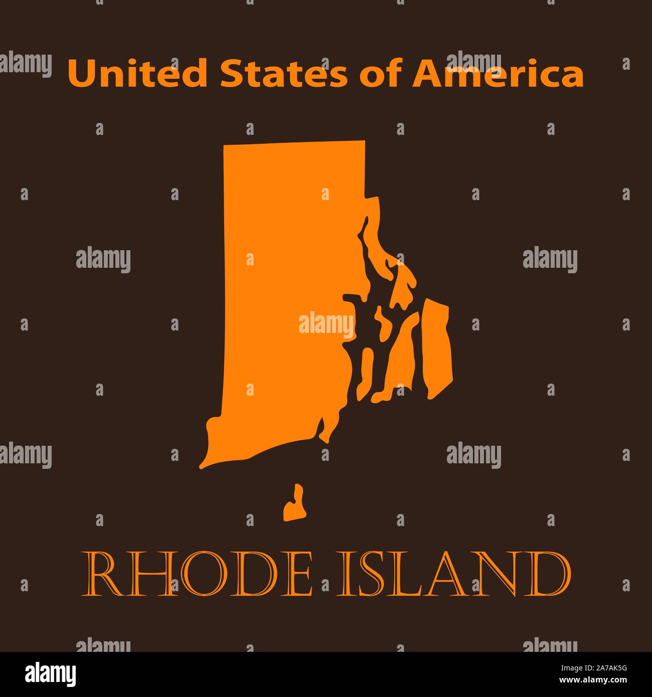 Simple Map Of Rhode Island