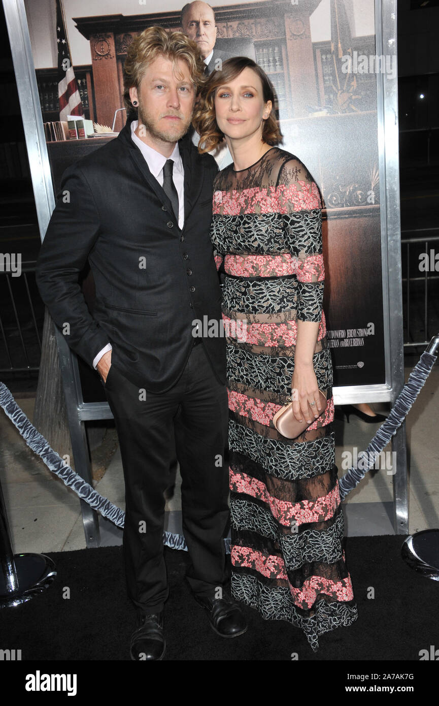 LOS ANGELES, CA - OCTOBER 1, 2014: Vera Farmiga & husband Renn Hawkey ...