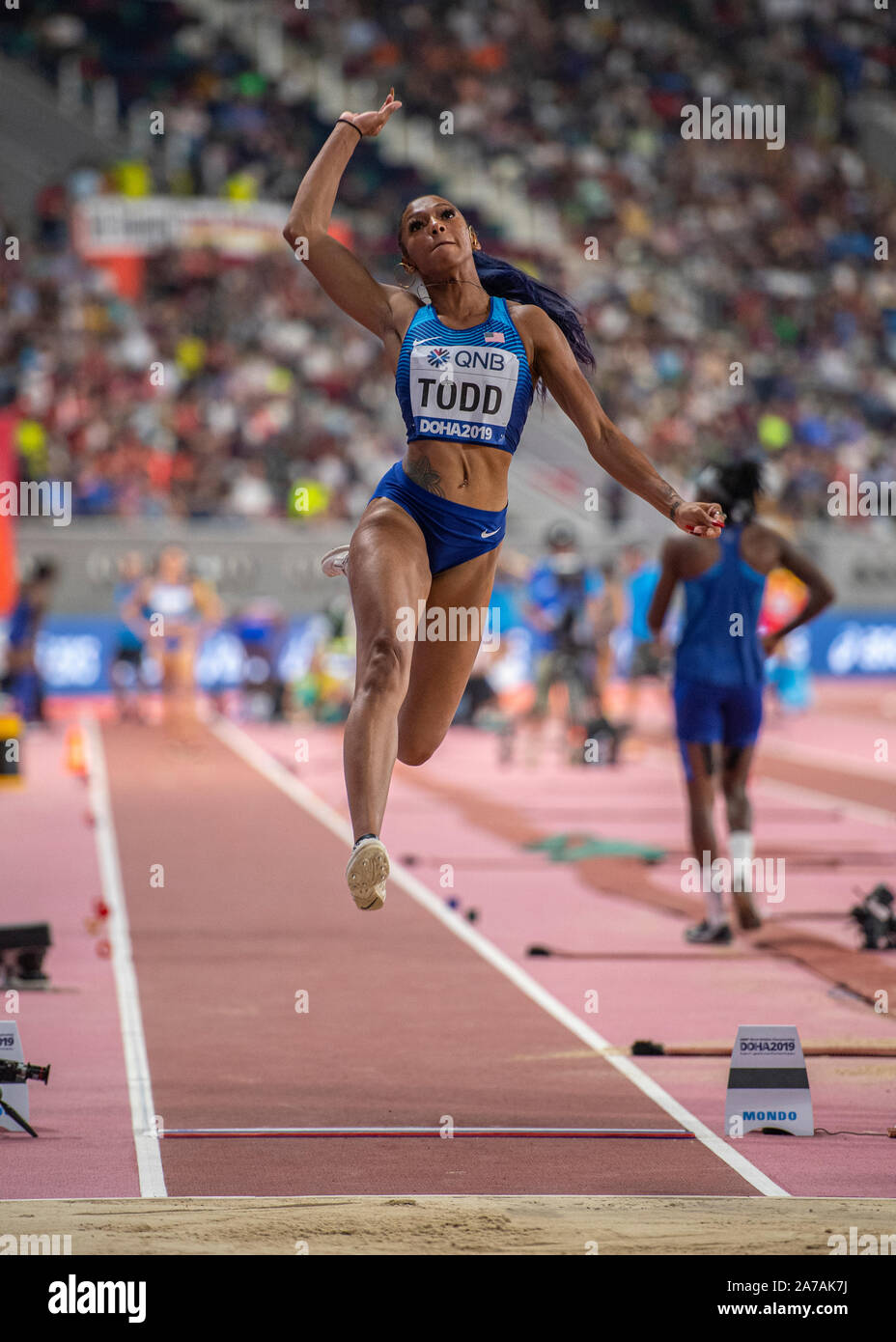 DOHA - QATAR OCT 5: Jasmine Todd of the USA competing in the Long Jump ...