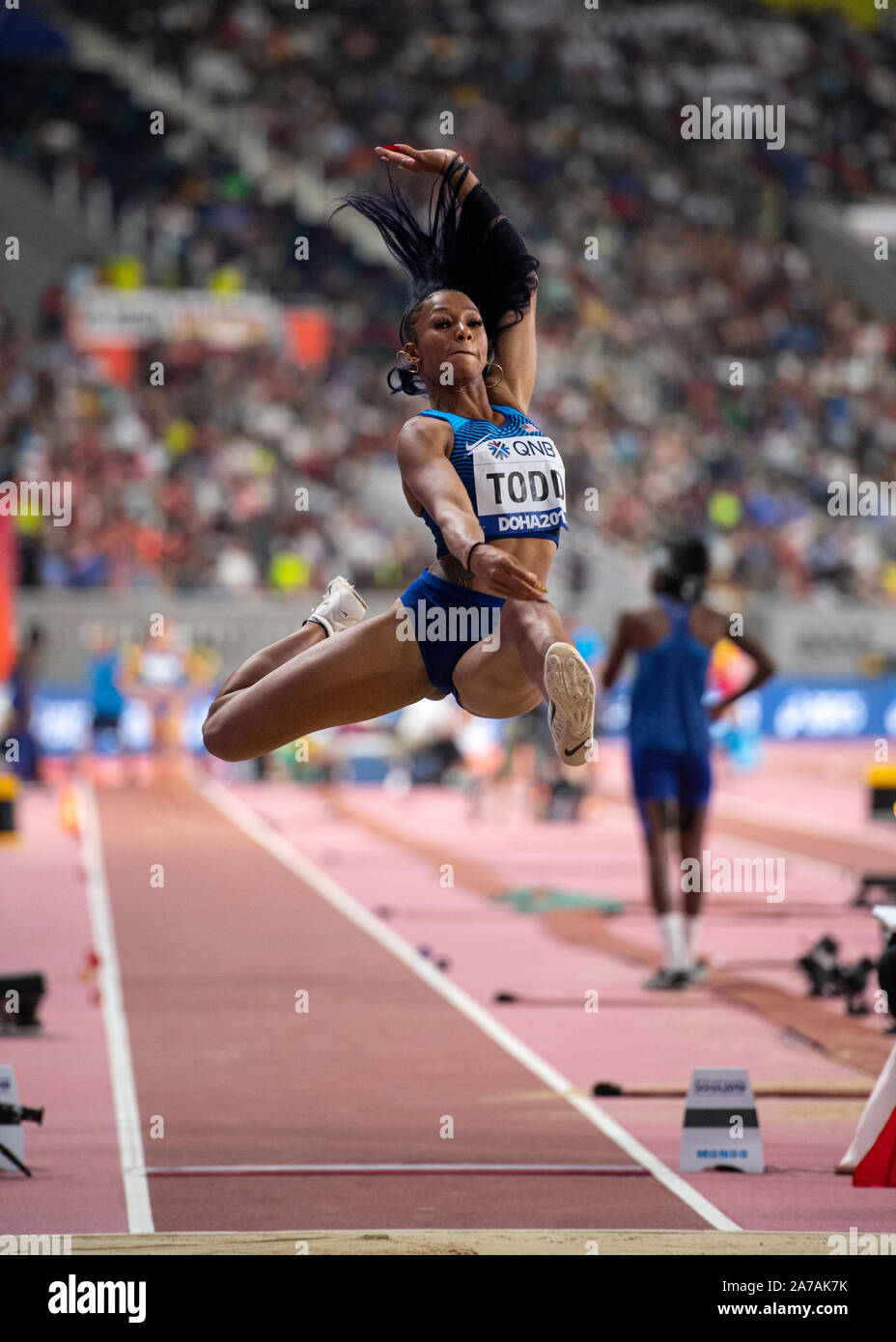 DOHA - QATAR OCT 5: Jasmine Todd of the USA competing in the Long Jump ...