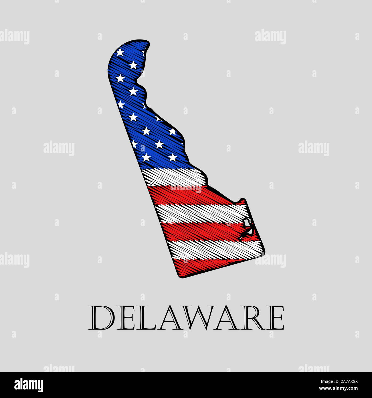 Delaware us state contour map Stock Vector Images - Alamy