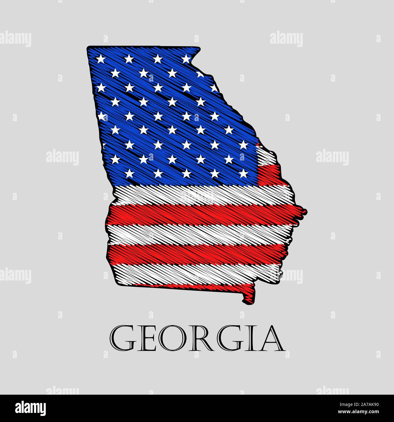 Country georgia map vector vectors hi-res stock photography and images ...