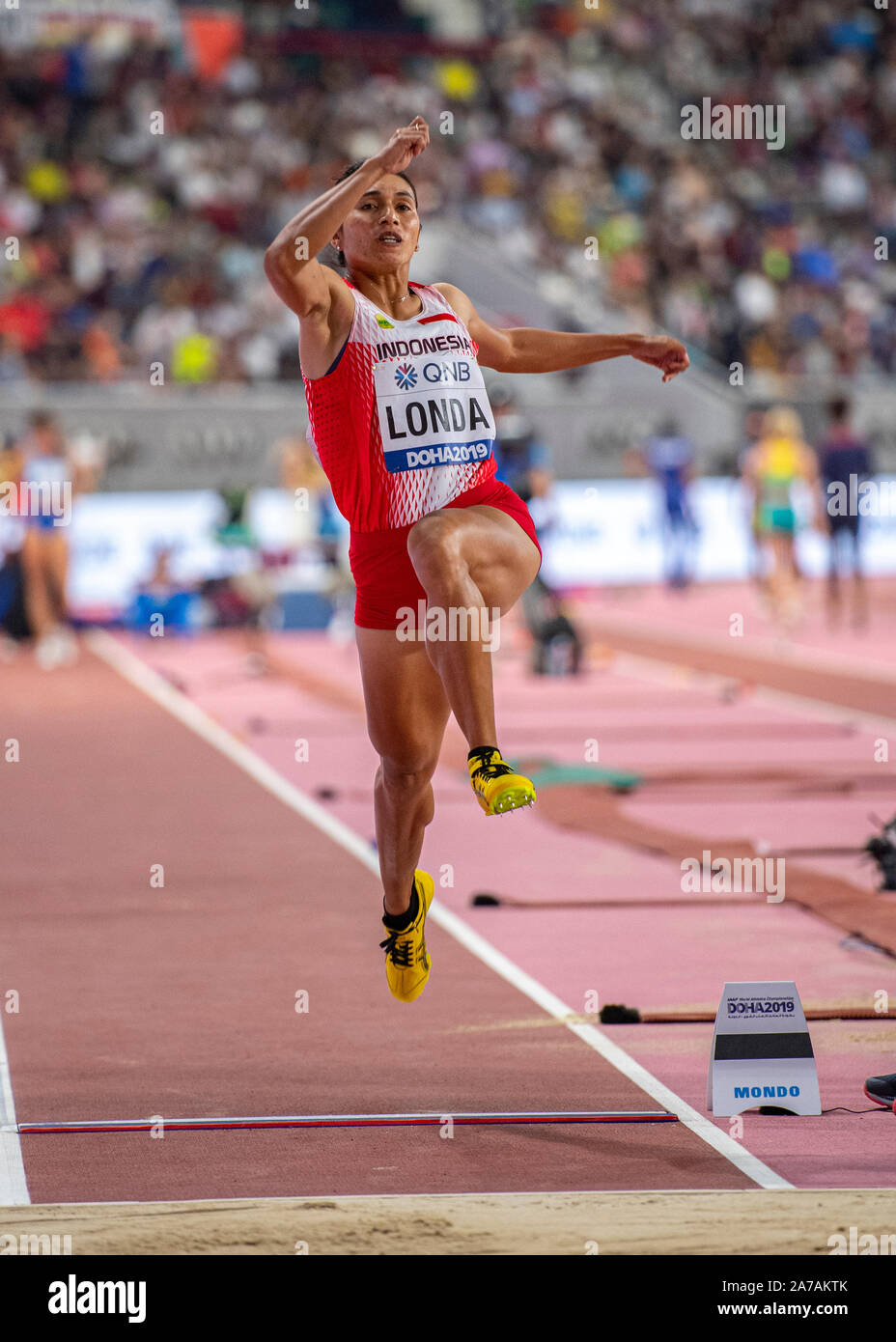 DOHA - QATAR OCT 5: Maria Natalia Londa of Indonesia competing in the ...