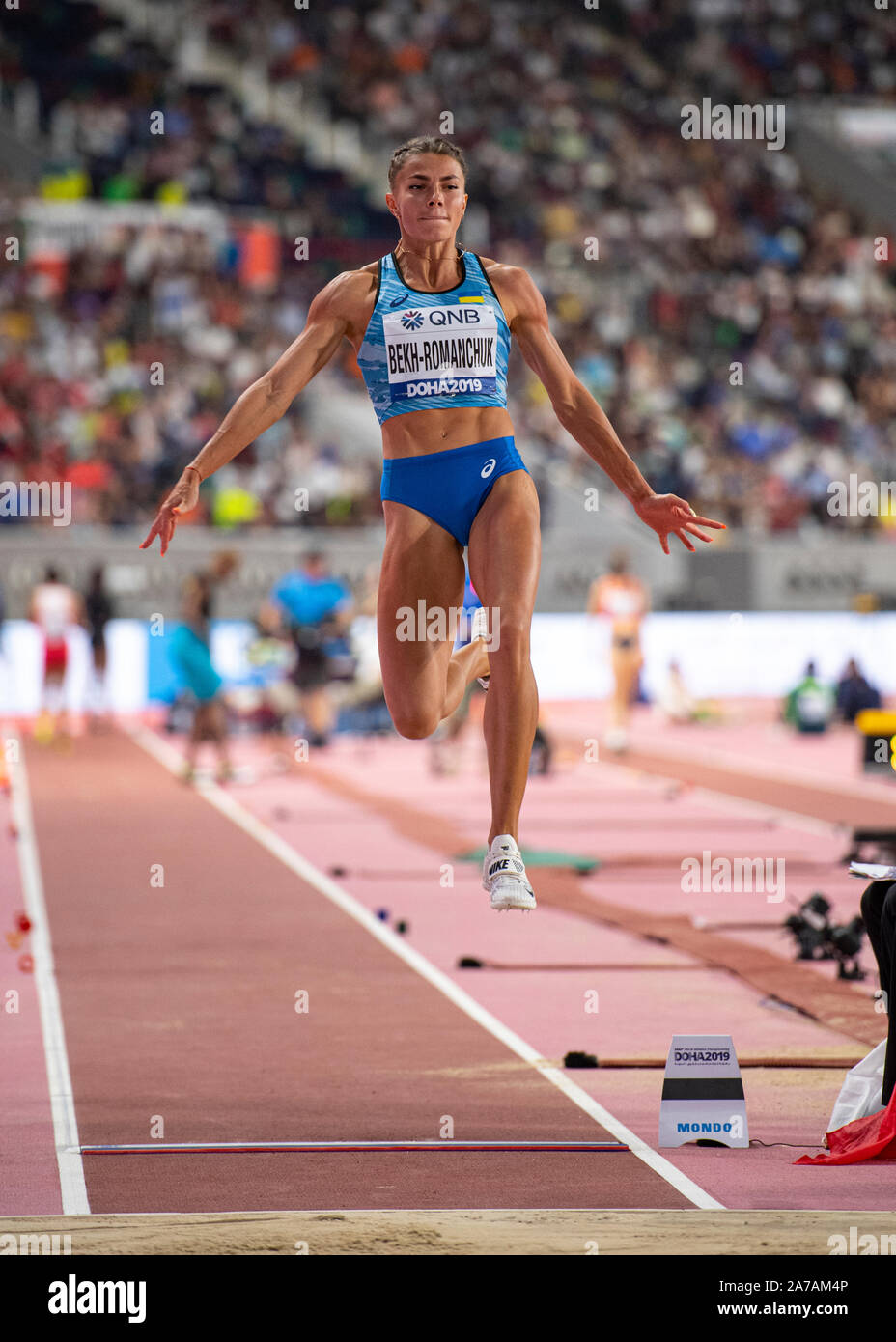 DOHA - QATAR OCT 5: Maryna Bekh-Romanchuk of Ukraine competing in the ...