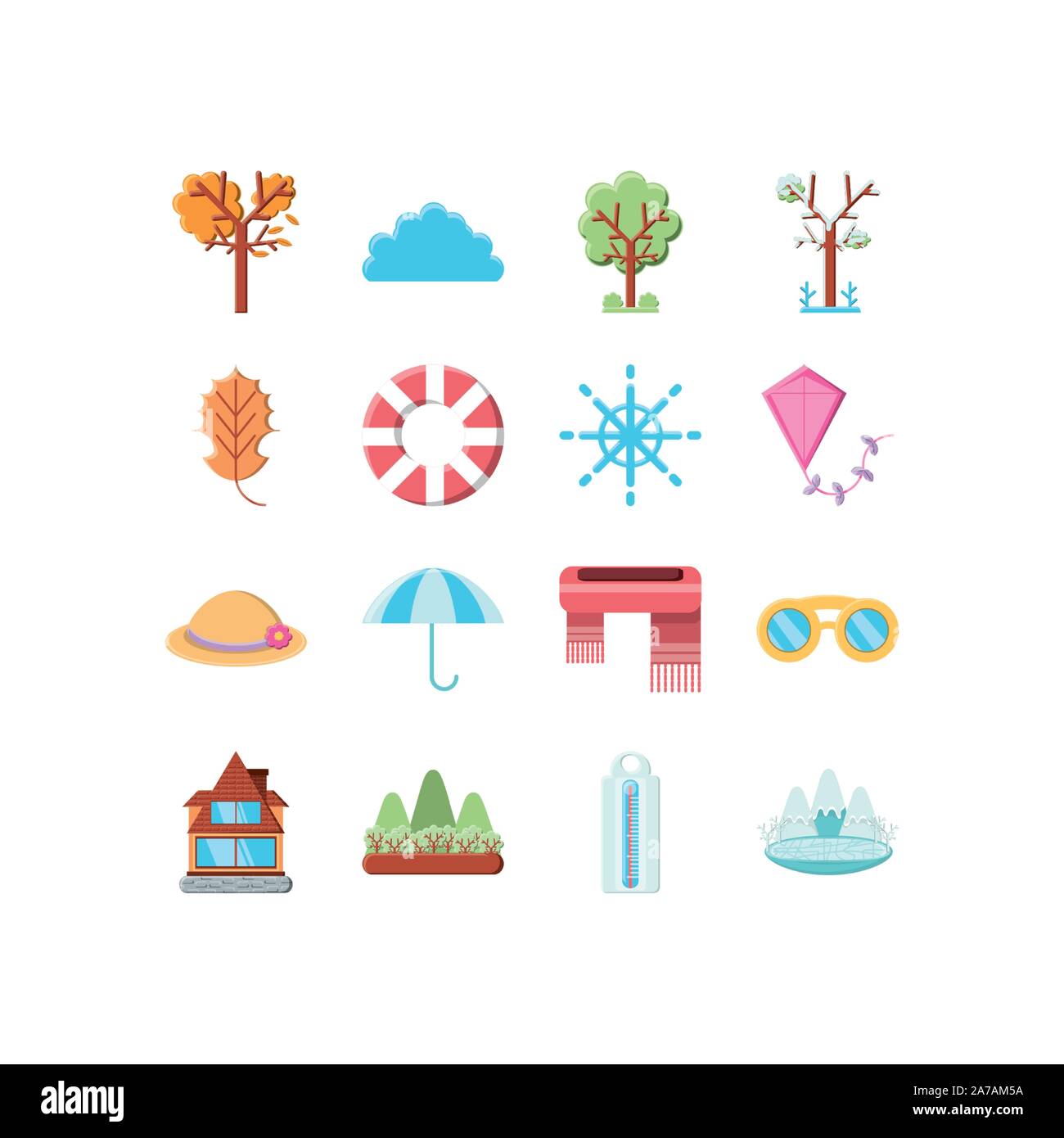 outside and season icon set pack, High Quality variety symbols Vector ...