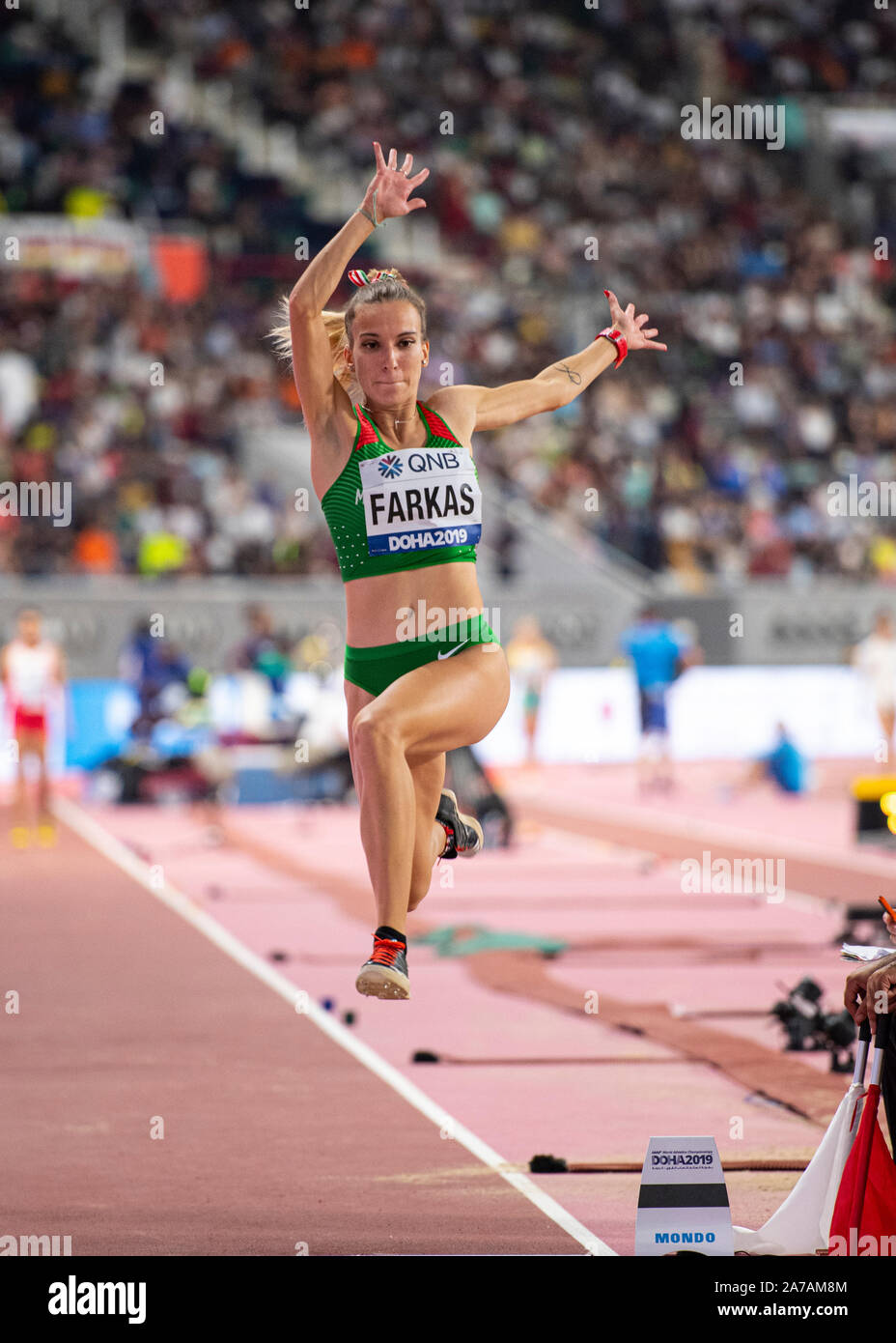 DOHA - QATAR OCT 5: Petra Farkas of Hungary competing in the Long Jump ...