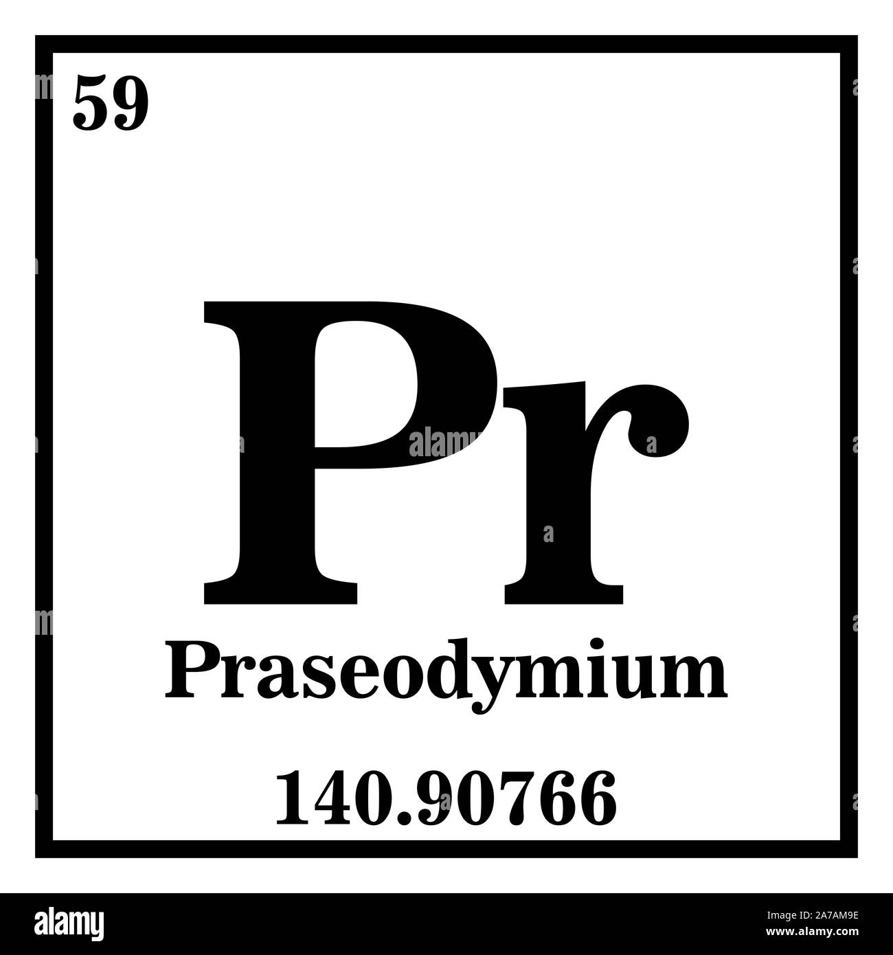 Praseodymium Periodic Table of the Elements Vector illustration eps 10 ...