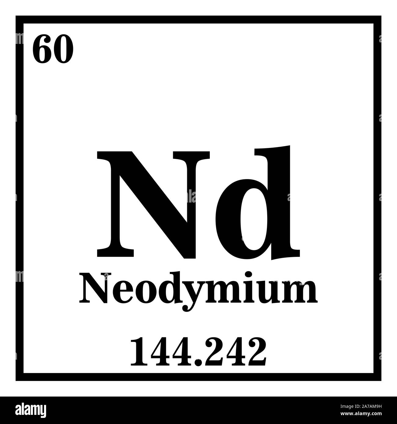 Neodymium Periodic Table of the Elements Vector illustration eps 10 ...