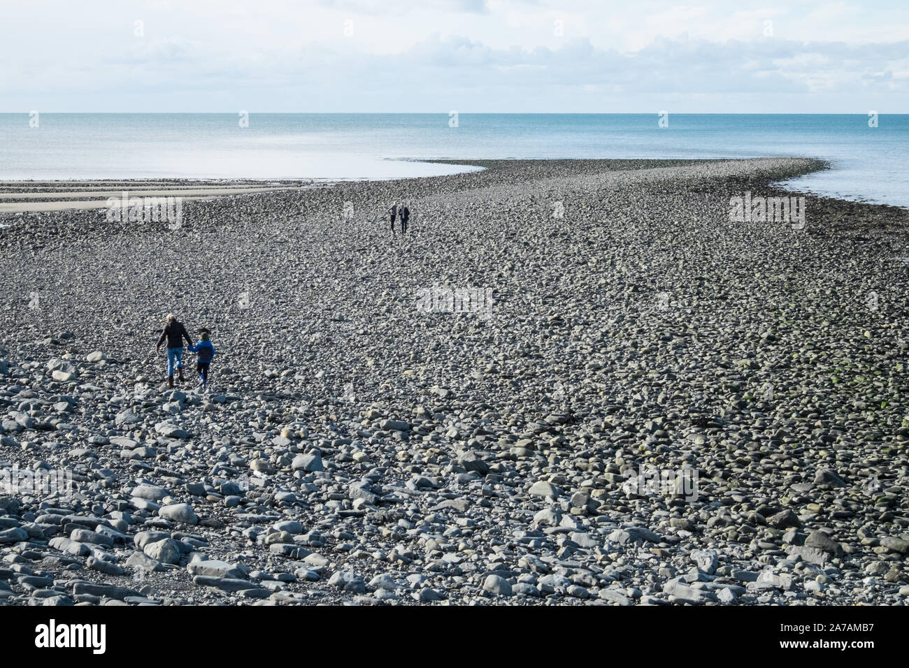 Sarn Cynfelyn,spit,of,ancient,glacial moraine,Cardigan Bay,Coast ...