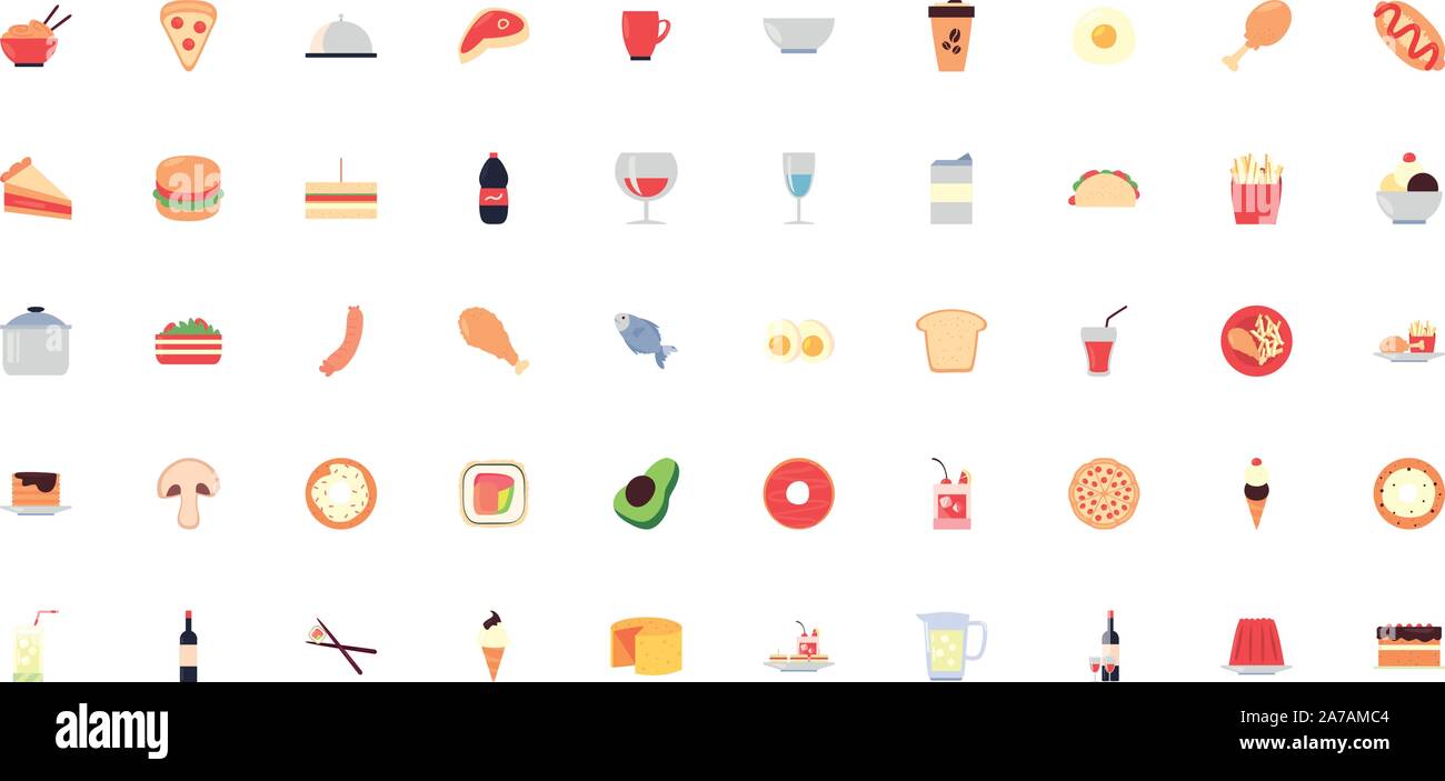 icon set pack design, food drinks eat restaurant menu dinner lunch ...
